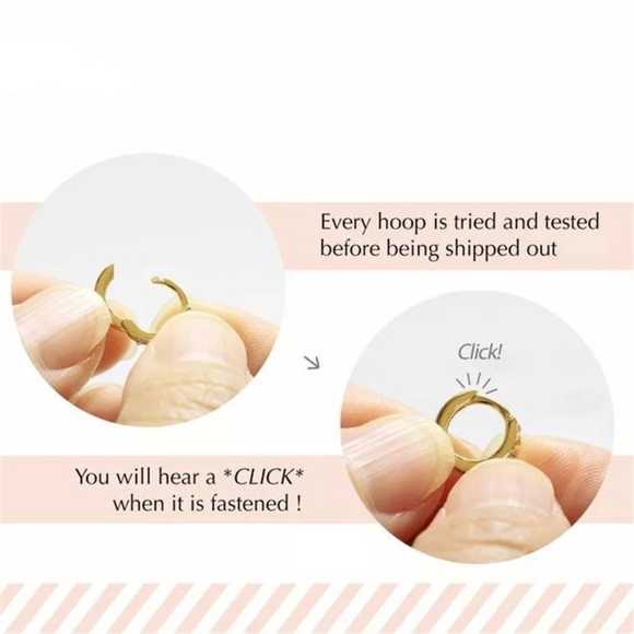 Jewelry | Gold 6mm Small Cz Round Hoop Earrings | Poshmark